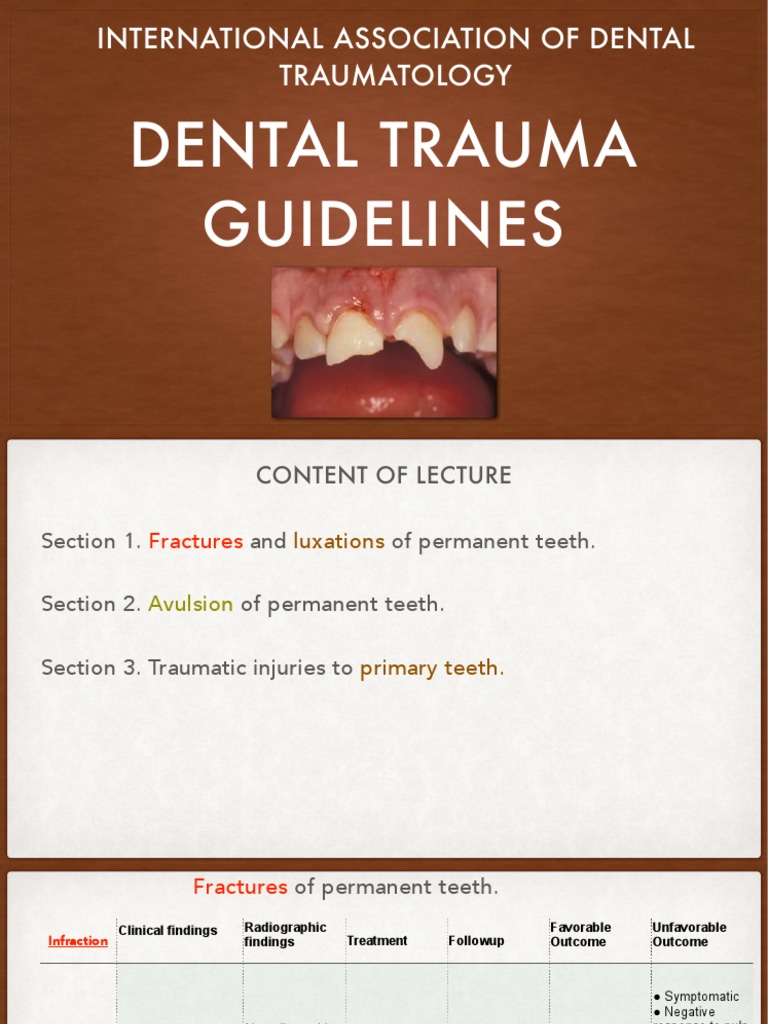 Lecture 4 Fracture and Luxation and Avulsion | PDF | Tooth Enamel ...
