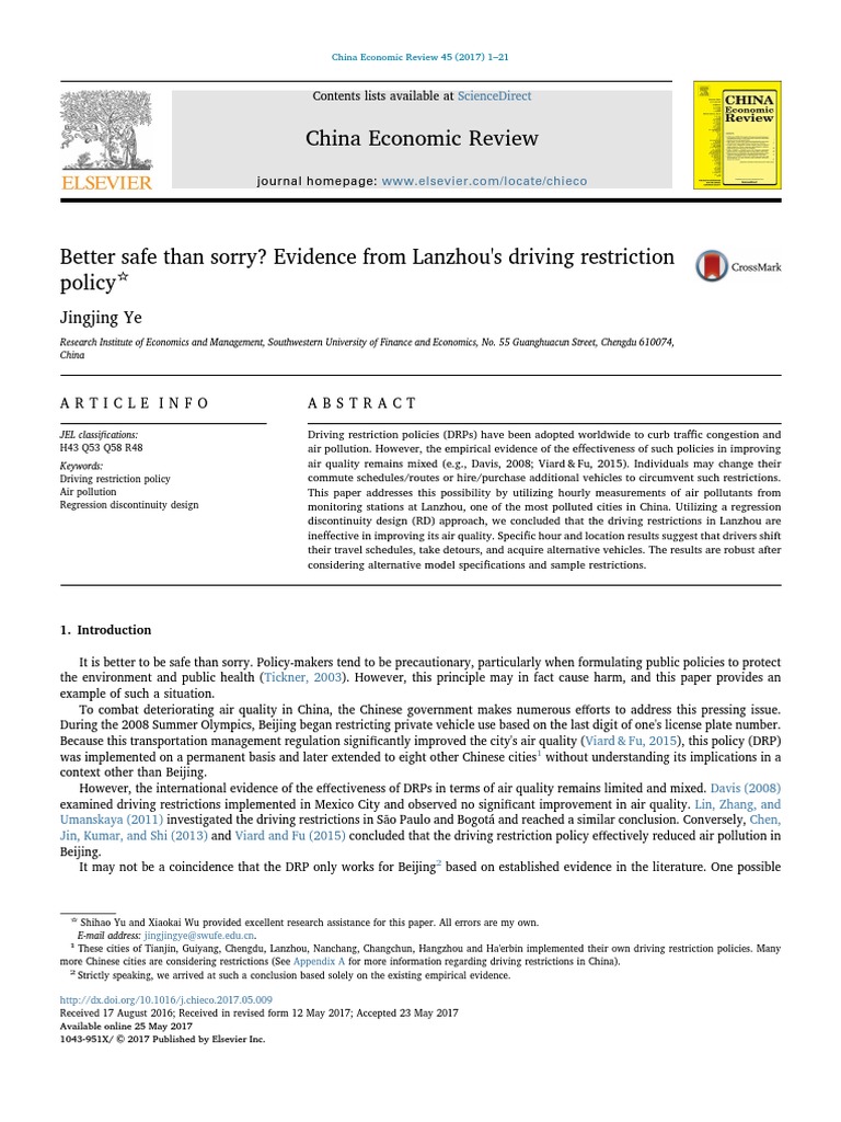 Ye, J. (2017) Better Safe Than Sorry | PDF | Air Pollution | Dependent ... Ye, J. (2017) Better Safe Than Sorry | PDF | Air Pollution | Dependent ...
