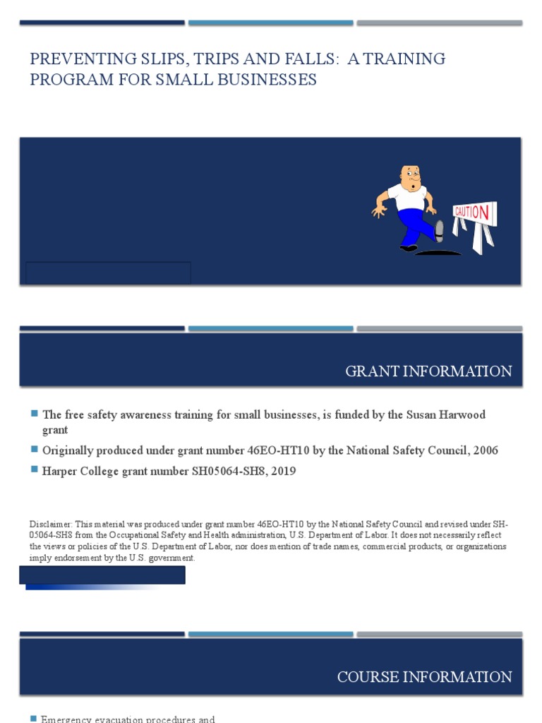 Preventing Slips Trips and Falls | PDF | Occupational Safety And Health ...