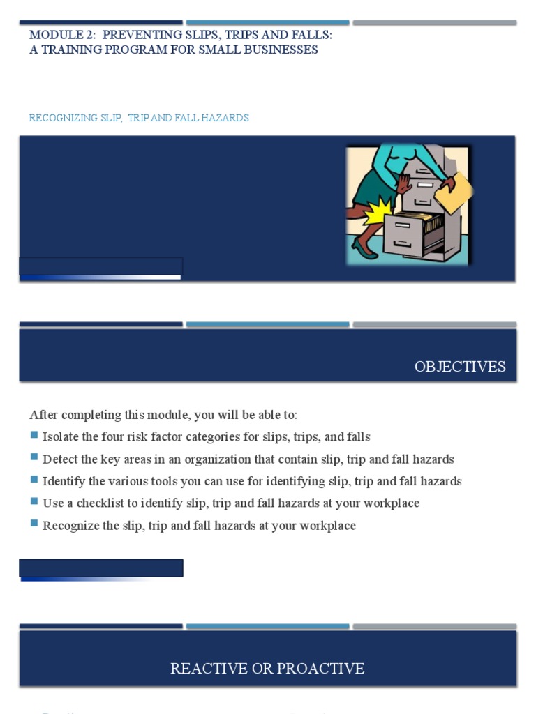 Module 2 Preventing Slip Trips and Falls | PDF | Occupational Safety ...