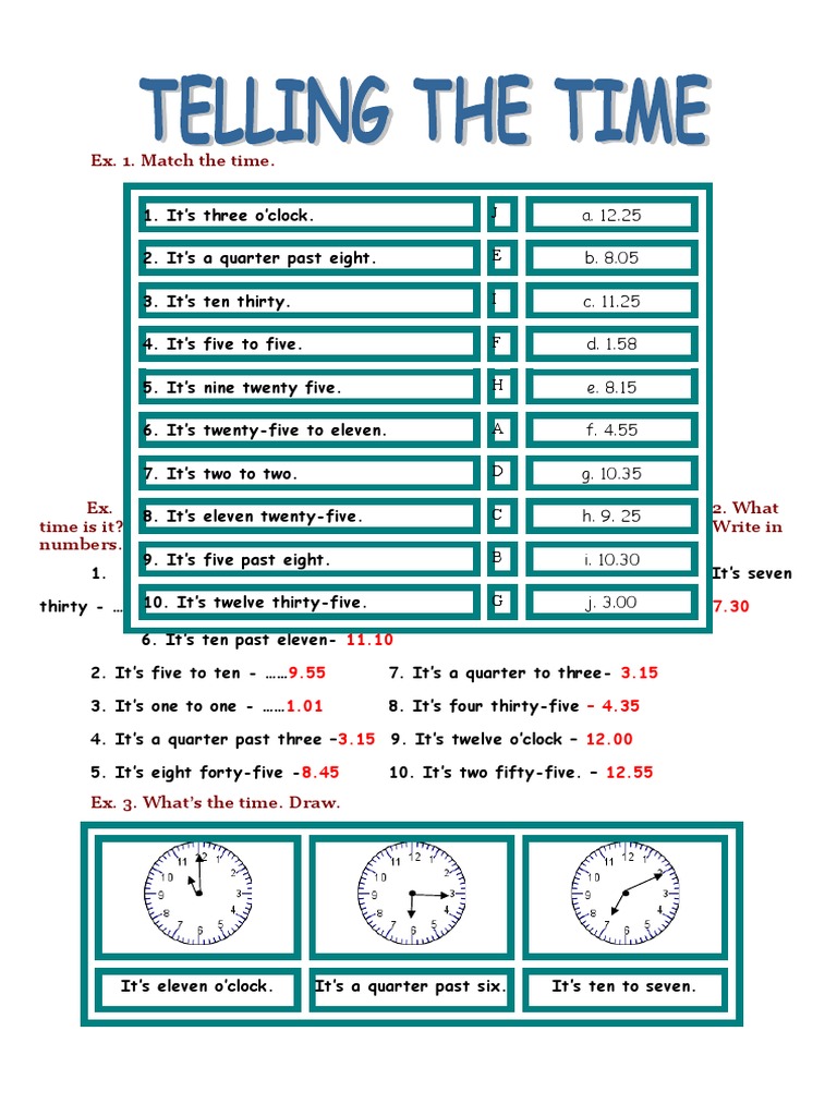 7.telling The Time | PDF