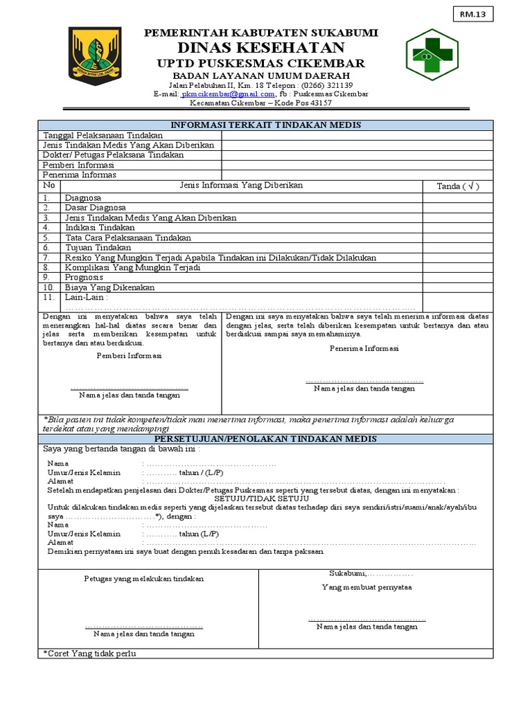 Inform Consent Puskesmas Cikembar | PDF