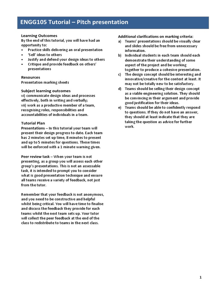 ENGG105 Tutorial wk08 Preliminary Design Presentation | PDF | Design ...