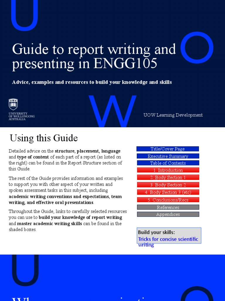 ENGG105 Guide To Report Writing and Presenting | PDF | Communication ...
