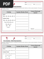 Math Test Corrections Template | PDF