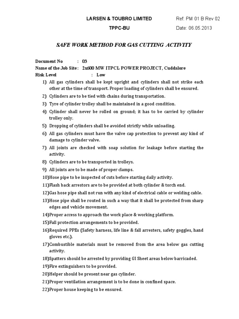SWM - 03 - Gas Cutting | PDF | Pipe (Fluid Conveyance) | Fires