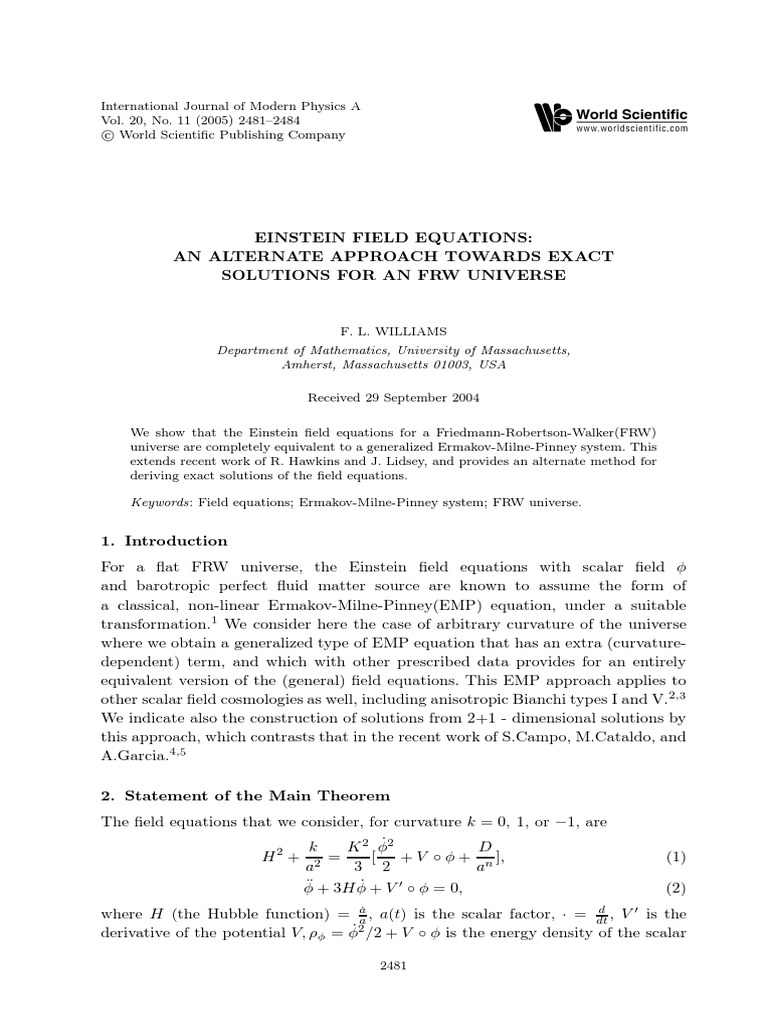 Einstein Field Equations | PDF