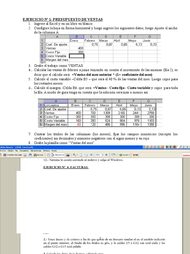 Ejercicio 1 Excel - zMNcHe | PDF