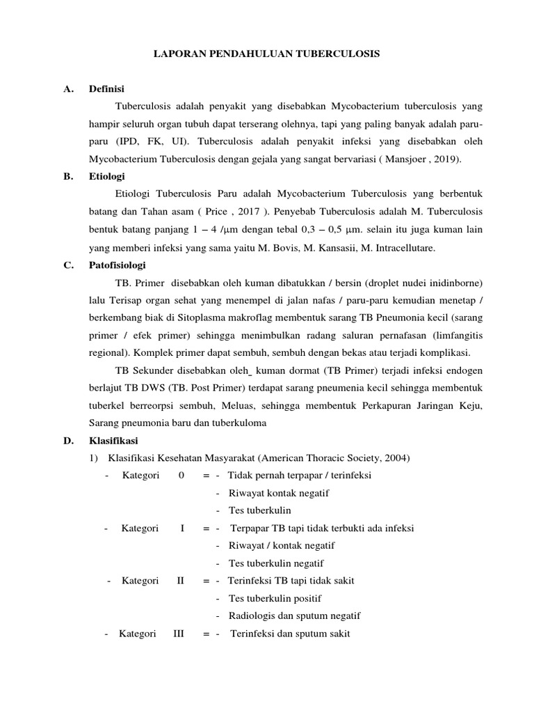 Laporan Pendahuluan Tuberculosis | PDF