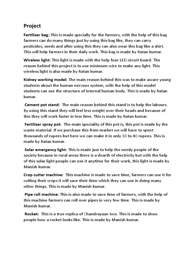 Project of Science | PDF