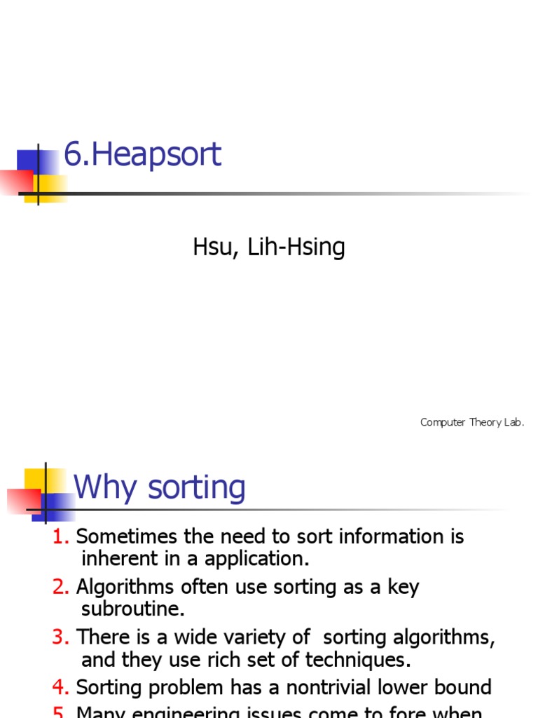 06 Heapsort Pdf Algorithms Algorithms And Data Structures 6725
