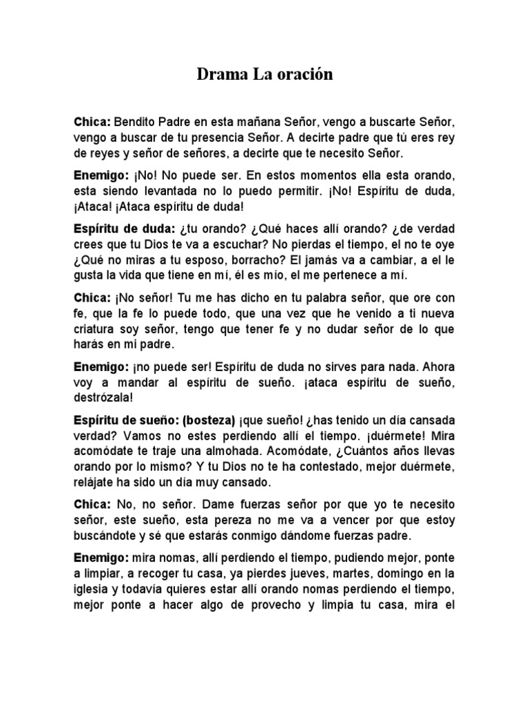 Oraciones sobre el drama espiritual | PDF | Oración