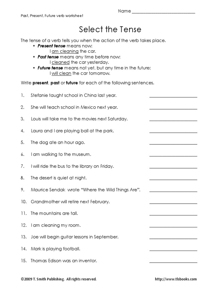 Past, Present, Future Tense | PDF