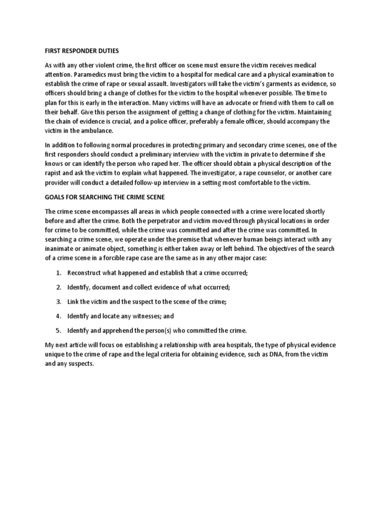 First Responder Duties | PDF | Social Science