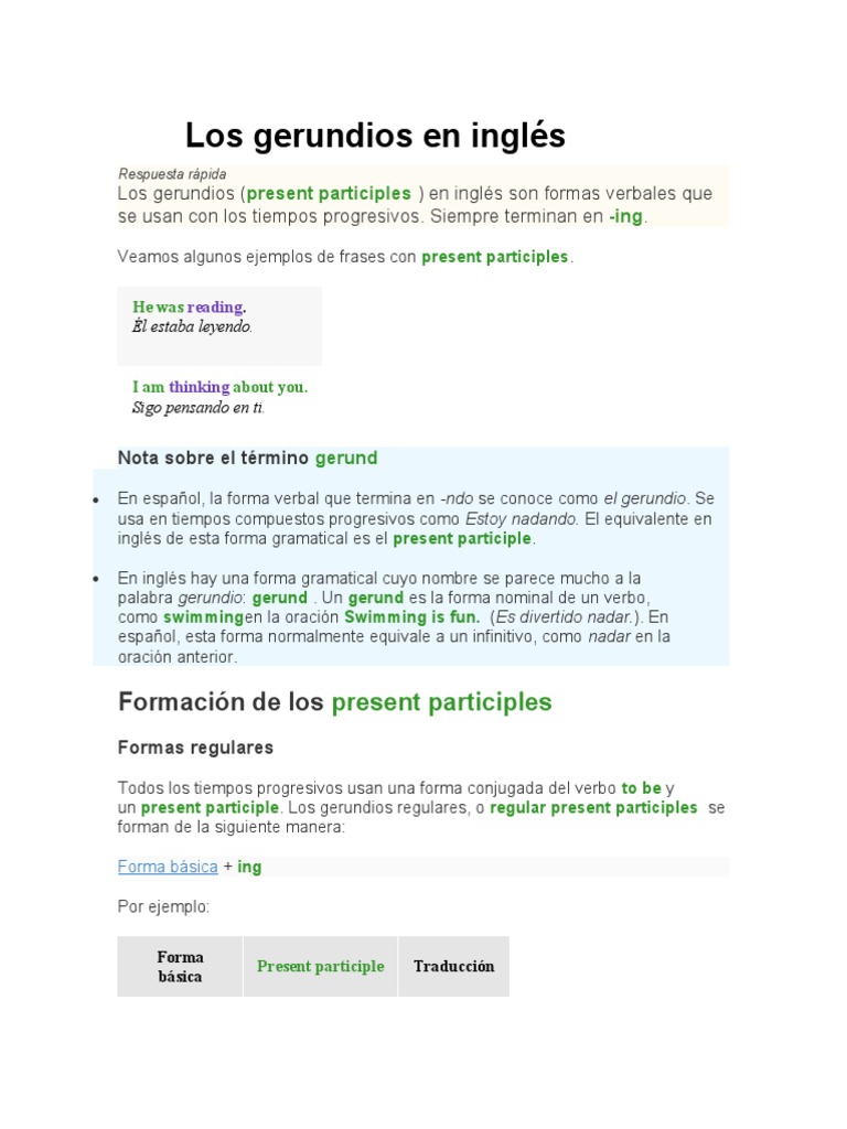 3B Verbos en Gerundio | PDF