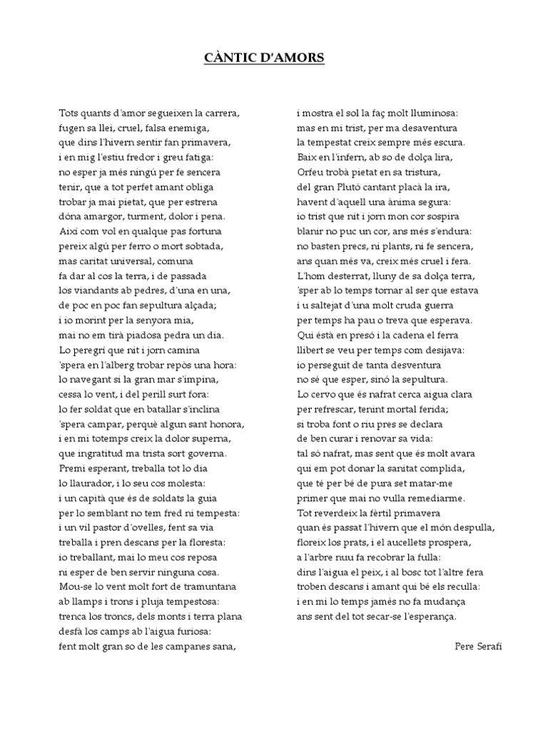 Pere Serafí - Càntics D'amors | PDF