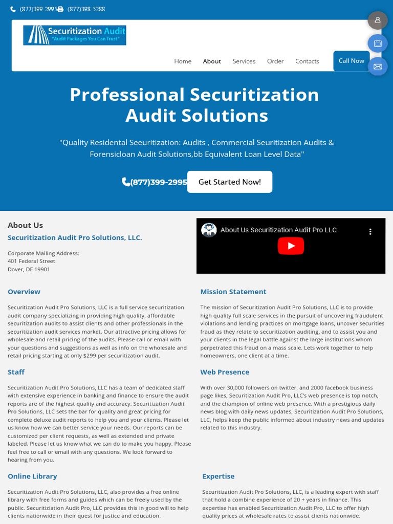About - Securitization Audit | PDF