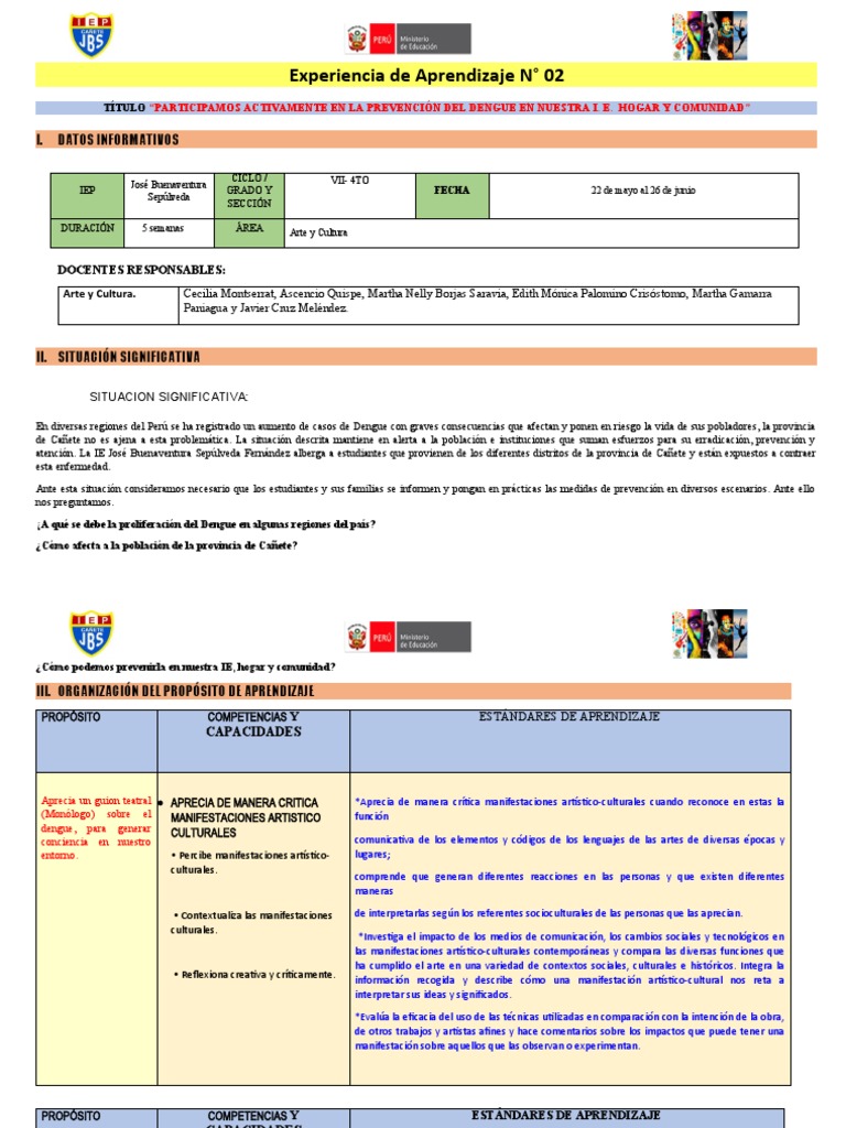 Eda #2 Arte y Cultura 2023 Vii 4ºgrado 2023 | PDF | Aprendizaje | Tecnología de información y ...