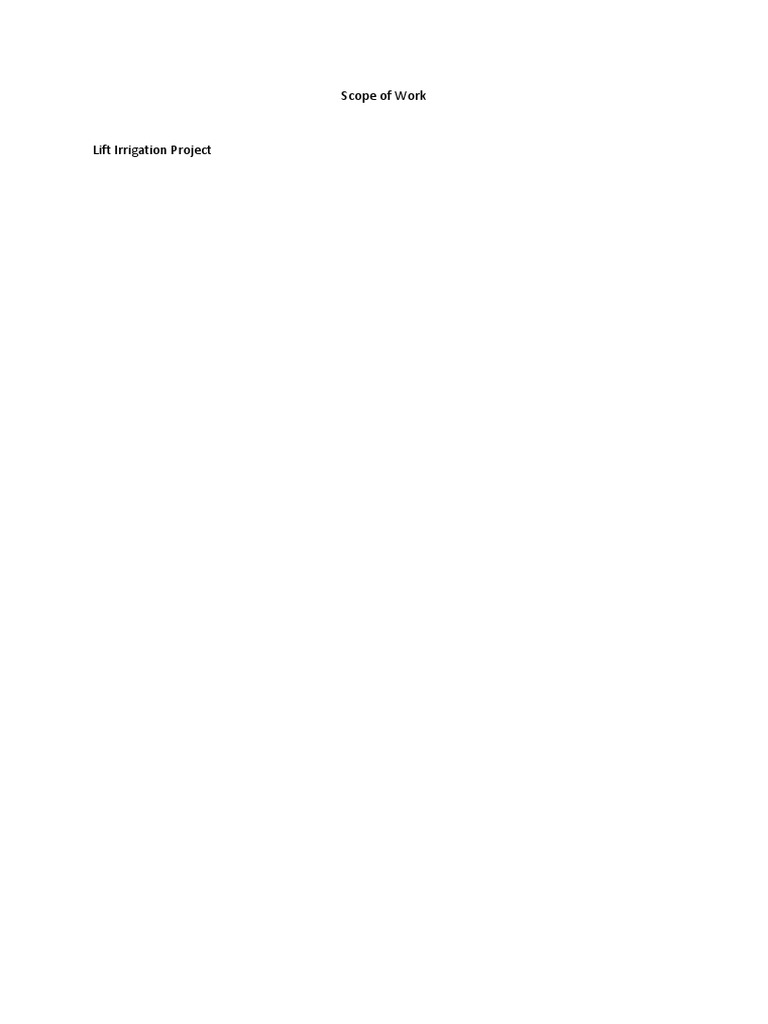 Lift Irrigation Project Scope | PDF