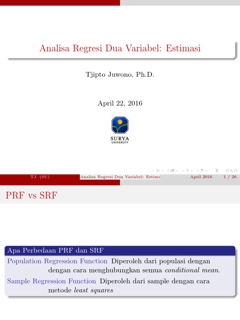 Adoc - Pub Analisa Regresi Dua Variabel Estimasi | PDF