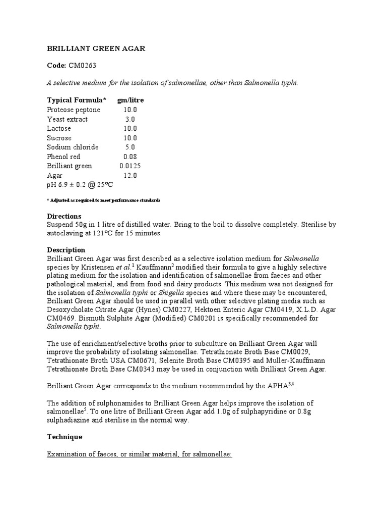 Msds Bga Oxoid | PDF | Agar | Microbiology