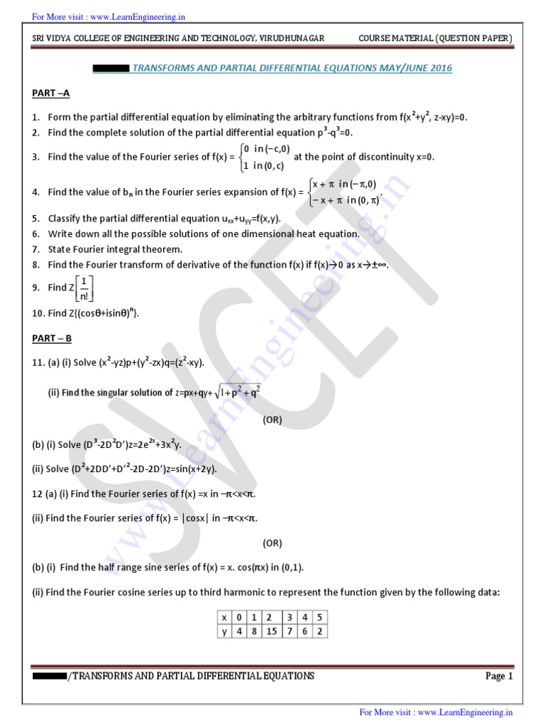 MA3351 IQ P02 - by LearnEngineering - in | PDF | Partial Differential Equation | Differential ...