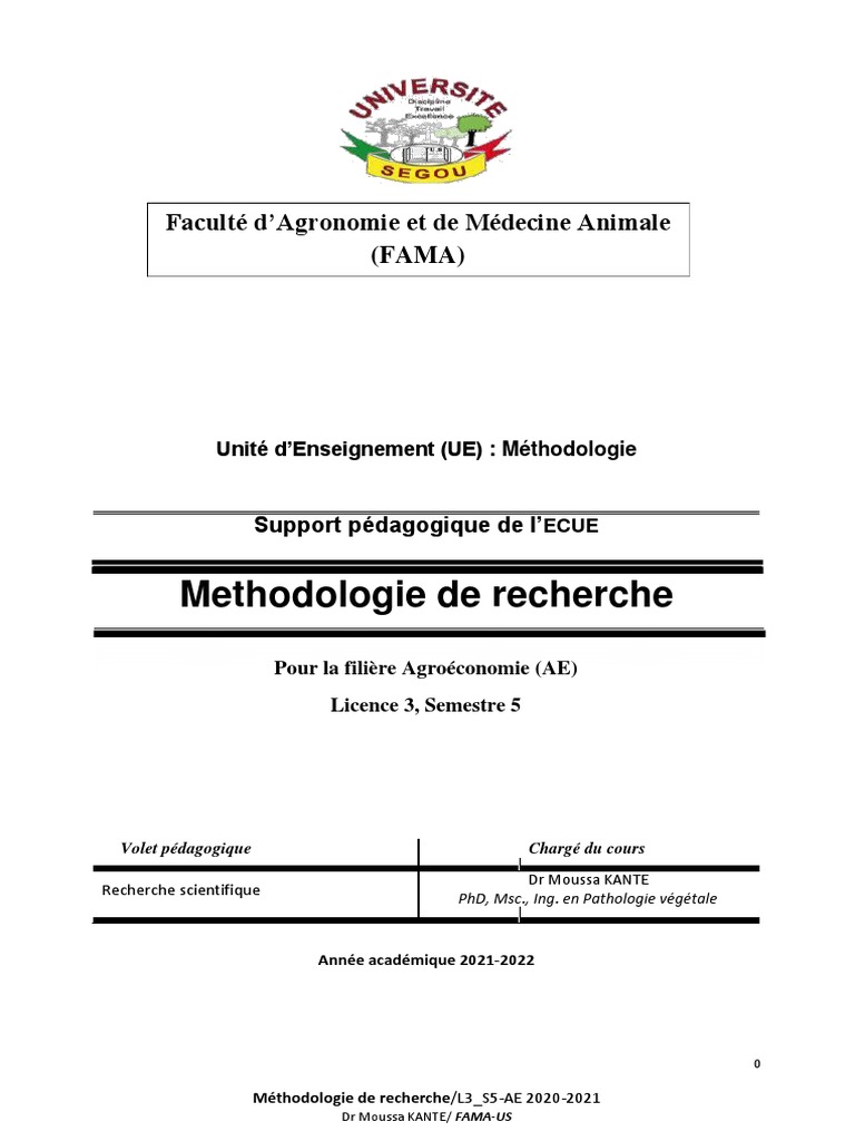 Cours de Methodologie de Recherche | PDF | Guillemet | Science