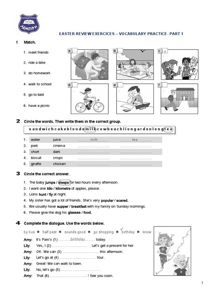Easter Rev2 Vocabulary 6 10 Luke and Myla | PDF