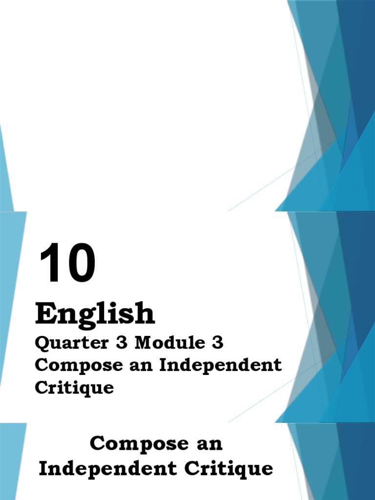 Compose An Independent Critique Q3 M3 | PDF | Plot (Narrative) | Essays