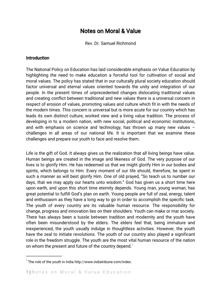 G-Notes On Moral & Values-3 | PDF | Morality | Forgiveness