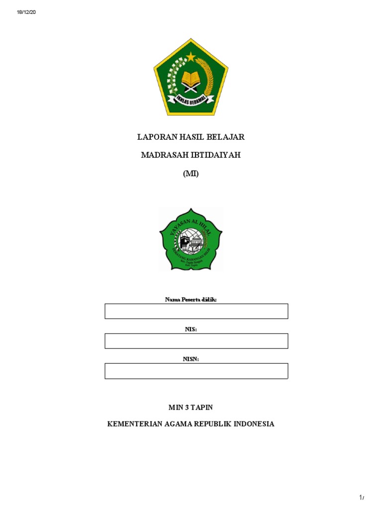 Contoh Format Raport RDM Baru | PDF