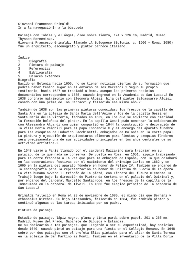 Giovanni Francesco Grimaldi | PDF | Pinturas