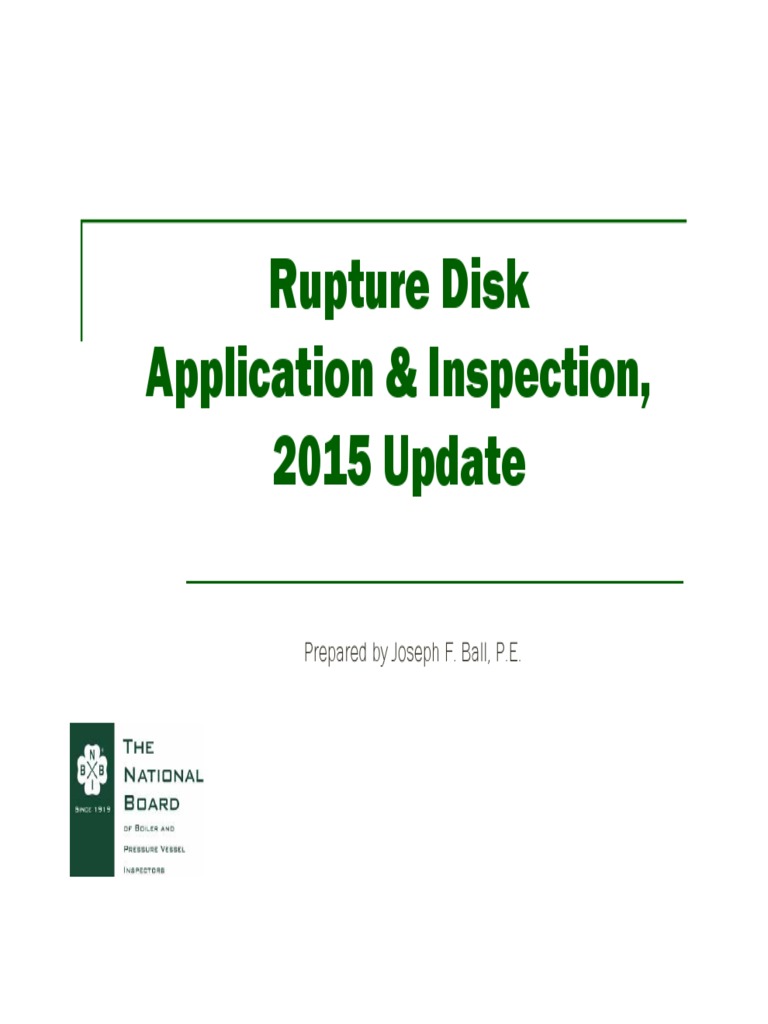 Rupture Disk - Application and Inspection | PDF | Valve | Chemical ...