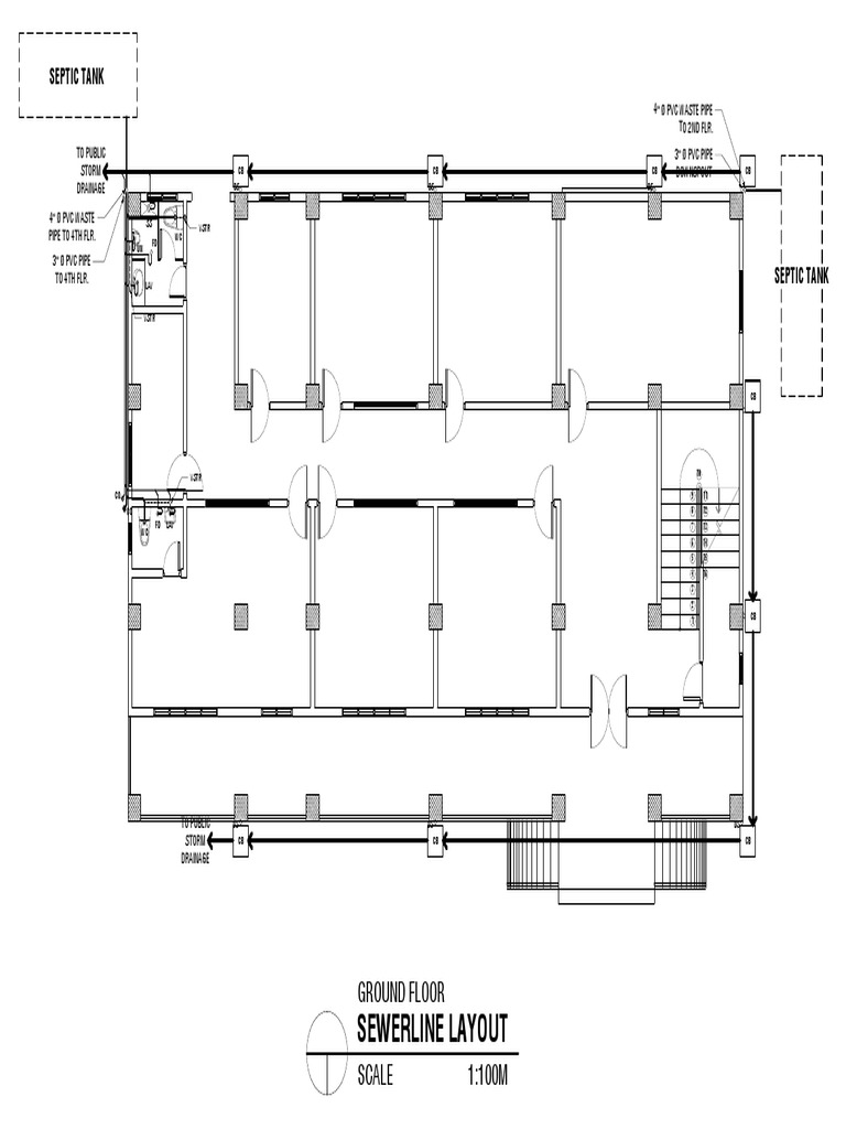 Sewer Line Layout for Ground Floor | PDF