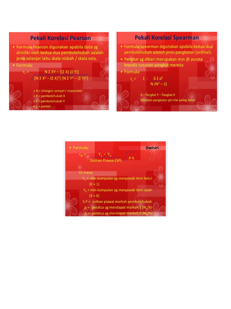 Formula Korelasi | PDF