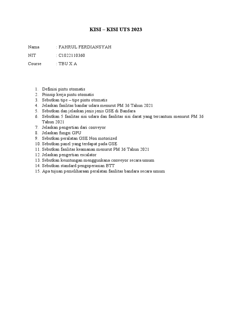 Referensi Uts - Fahrul Ferdiansyah - Tbu X A | PDF
