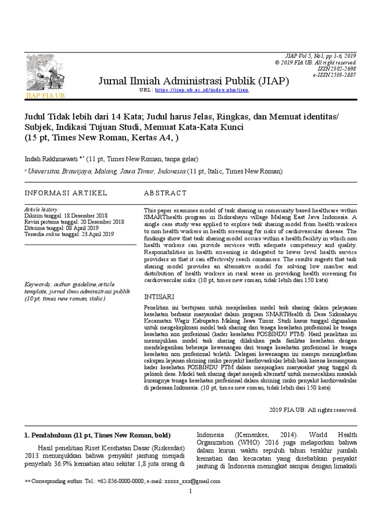 Template Jiap - BHS Indonesia | PDF