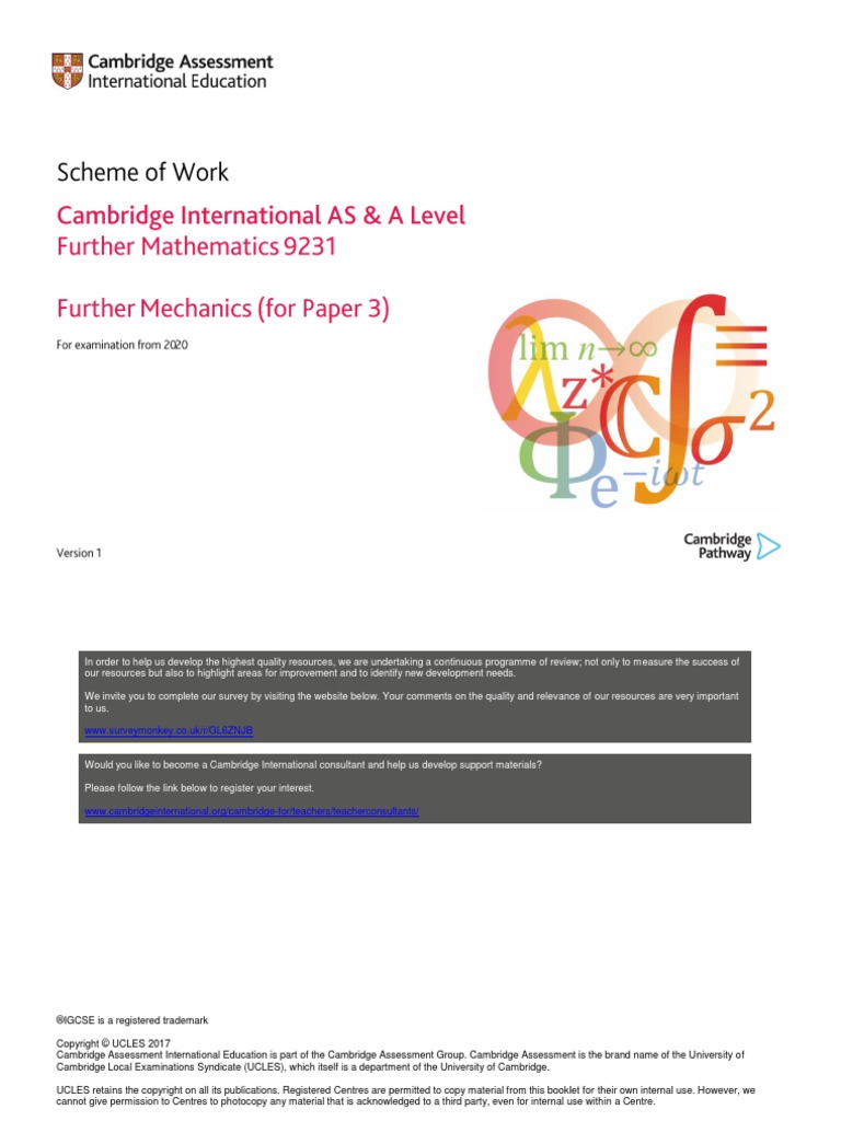 9231 Scheme of Work Paper 3 (For Examination From 2020) | PDF | Force ...