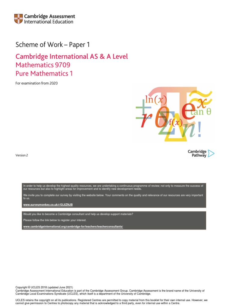 9709 Y20-22 SW Pure1 v2 | PDF | Equations | Quadratic Equation