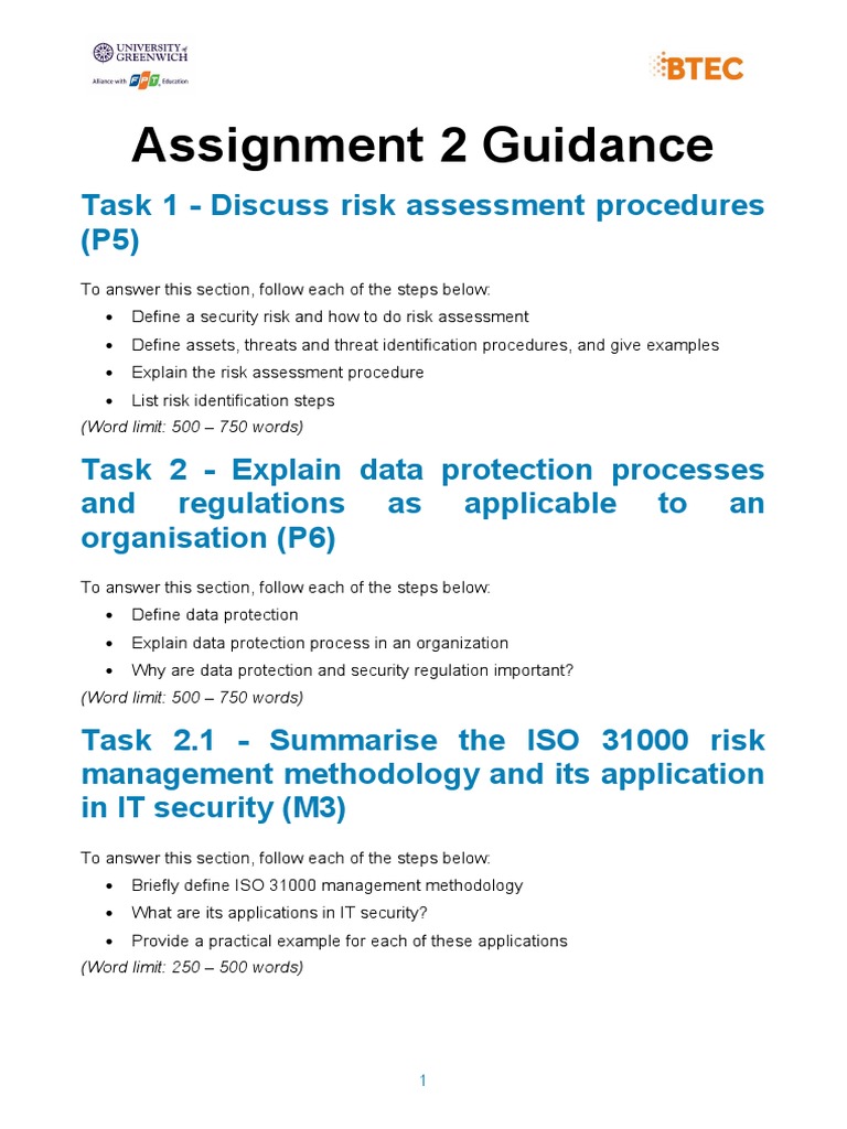 1 - Unit 5 - Assignment 2 Guidance | PDF | Risk | Policy