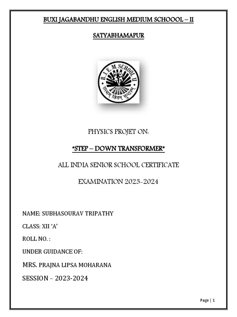 Phy Project Step Down Transsformer | PDF | Transformer ... Phy Project Step Down Transsformer | PDF | Transformer ...