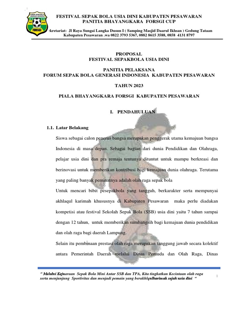 Aldi Proposal Sepak Bola PDF | PDF