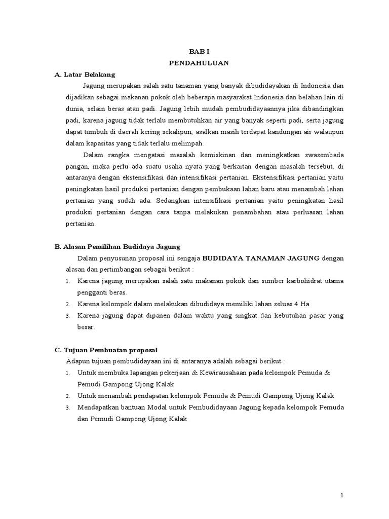 Proposal Budidaya Tanaman Jagung | PDF