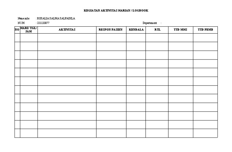Kegiatan Aktivitas Harian | PDF
