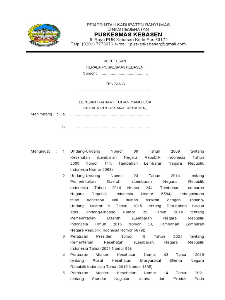 Contoh Format SK | PDF