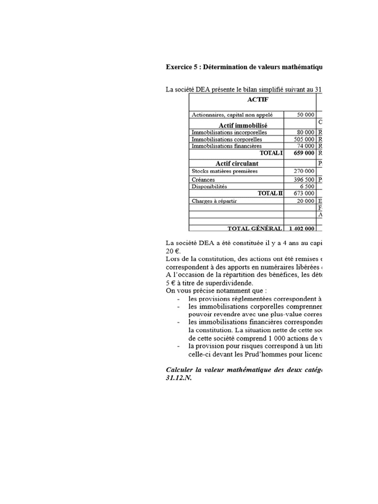 Calcul de la situation nette totale | PDF | Sciences et mathématiques