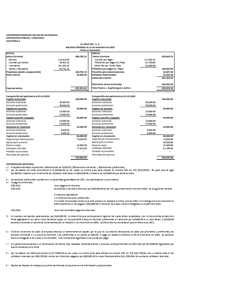 Ejercicio de Capital Arco Iris | PDF | Compartir (Finanzas) | Dividendo
