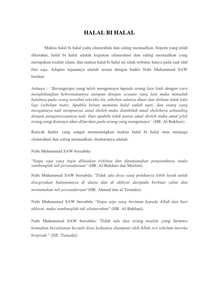MATERI HALAL BI HALAL | PDF