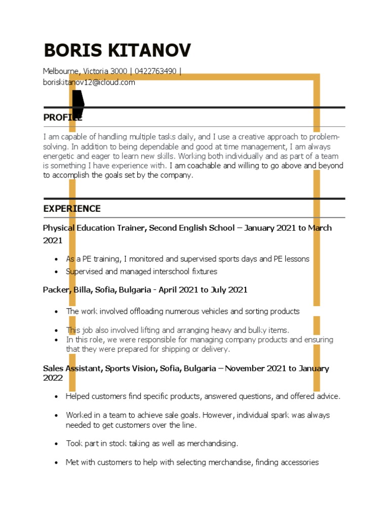 Boris Kitanov Resume | PDF