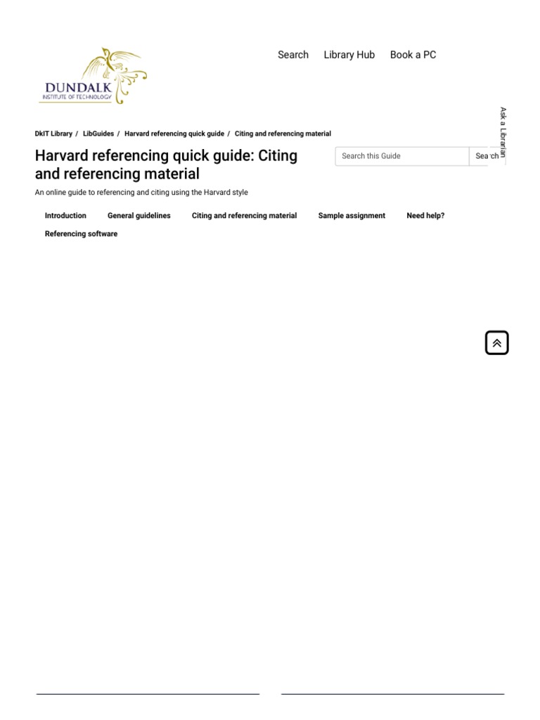 Harvard Referencing Quick Guide | PDF | Libraries | Books